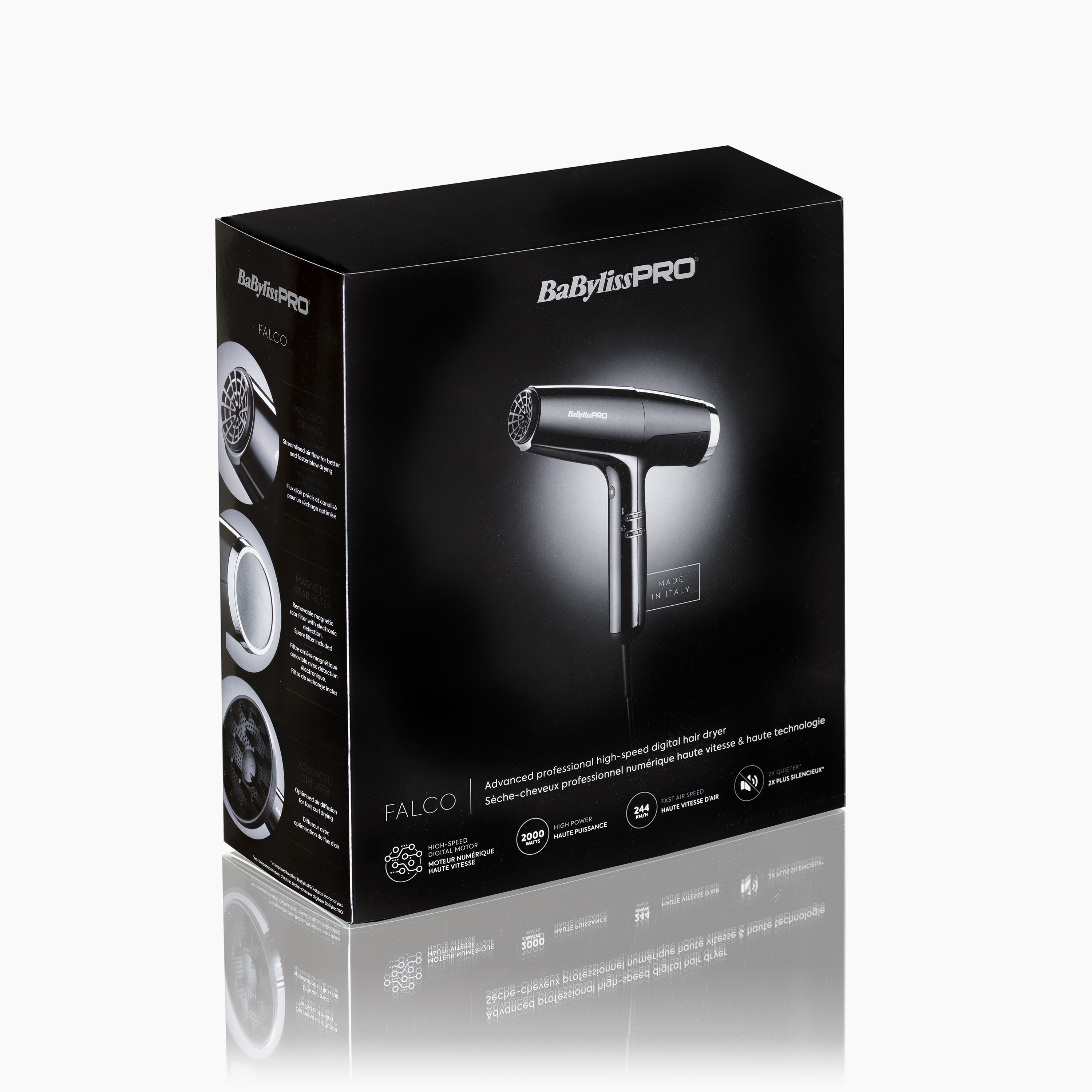 BaBylissPRO FALCO Advanced professional high-speed digital hair dryer ...